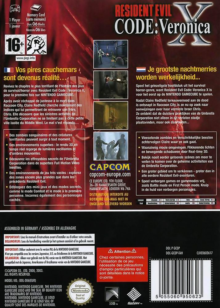 Resident Evil : Code Veronica X (Gamecube) - Gaming Zone [@] JeanWich.com